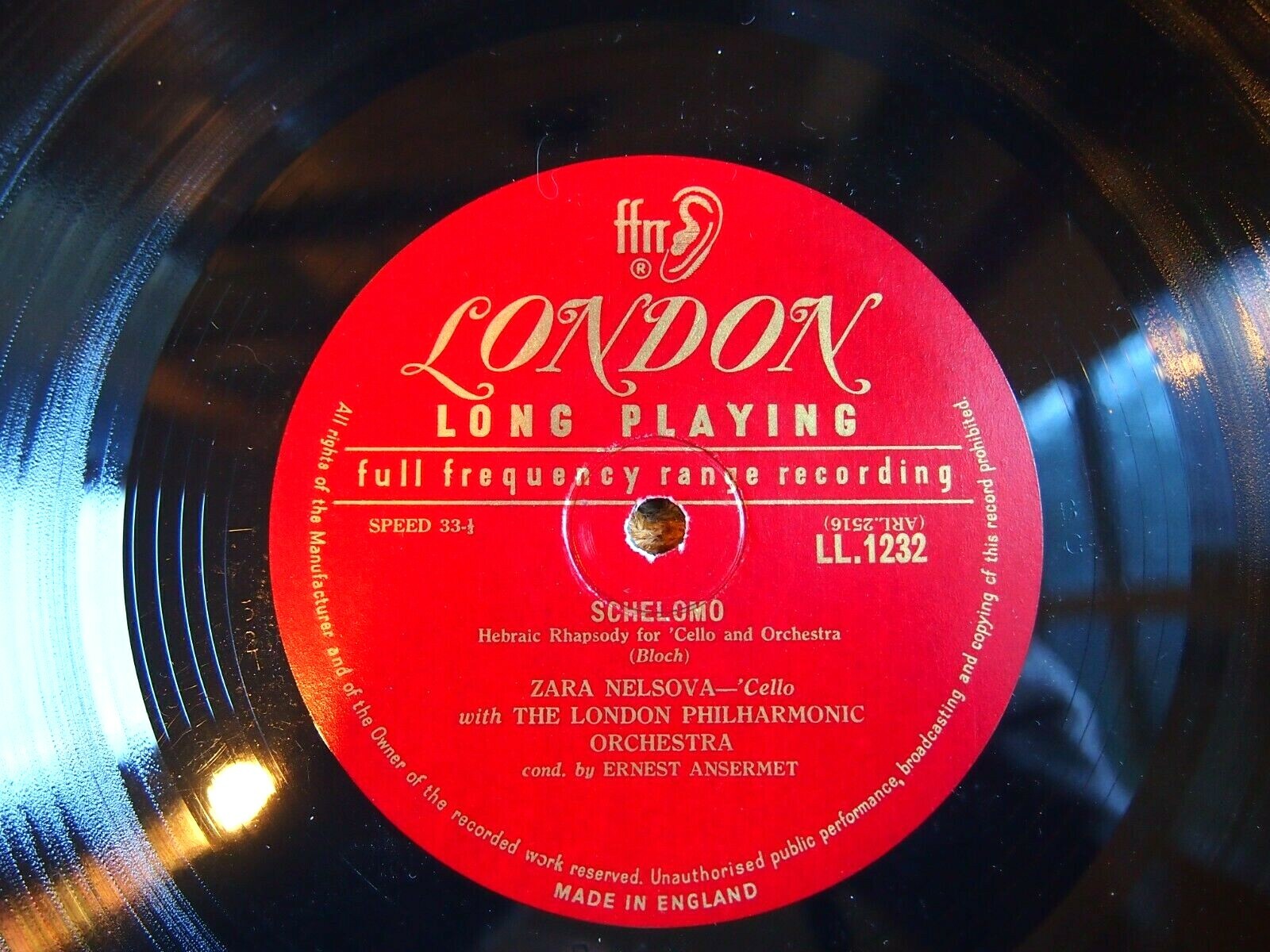 Rare Zara Nelsova/Ansermet Plays Bloch-Voice in the Wilderness- London ...