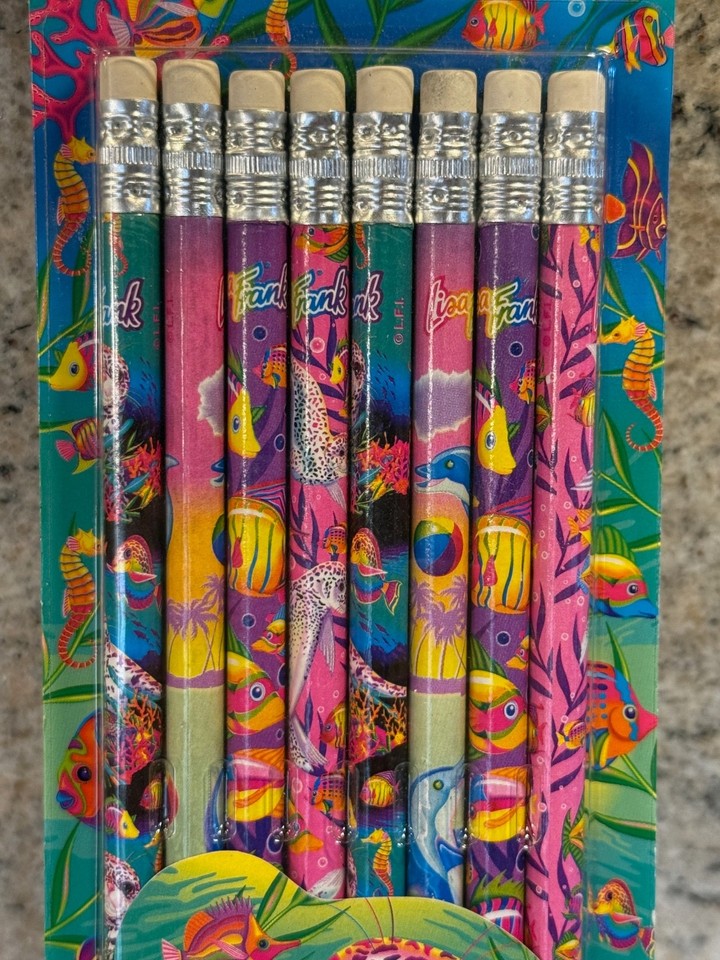 New Vintage Lisa Frank 8 Pack Pencils - Tropical Fish / Sea Lion Seal ...