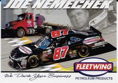 2016 JOE NEMECHEK "FLEETWING" #87 NASCAR XFINITY SERIES B/B POSTCARD | eBay