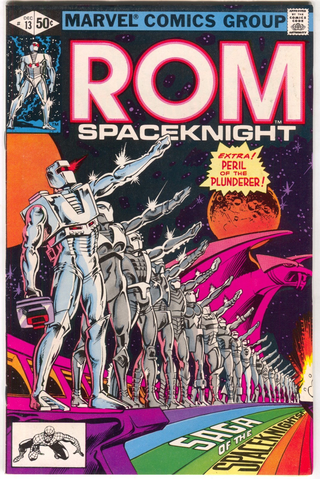 ROM Spaceknight 13 Marvel 1980 VF Bill Mantlo Sal Buscema Rainbow | eBay