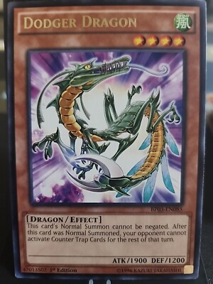 Dodger Dragon - 1st Edition - Rare Foil - Yugioh Wind Monster - Vintage ...