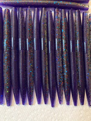 25ct Lot 5” Inch June bug Senko Style Stick Bait Soft Plastic Bass ...