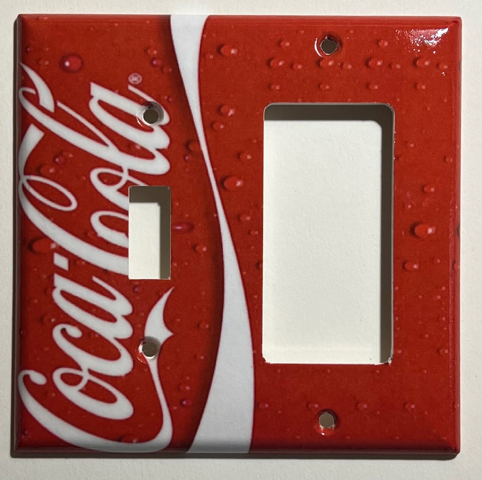 Coke Coca Cola Logo Light Switch Power Outlet wall Cover Plate Home ...