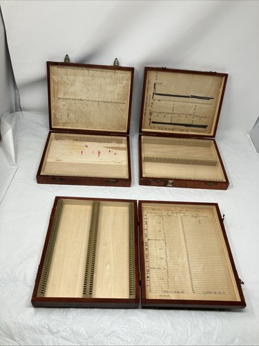 Empty Microscope Geology Pathology Histology Medical Lab Slide Wood Box ...