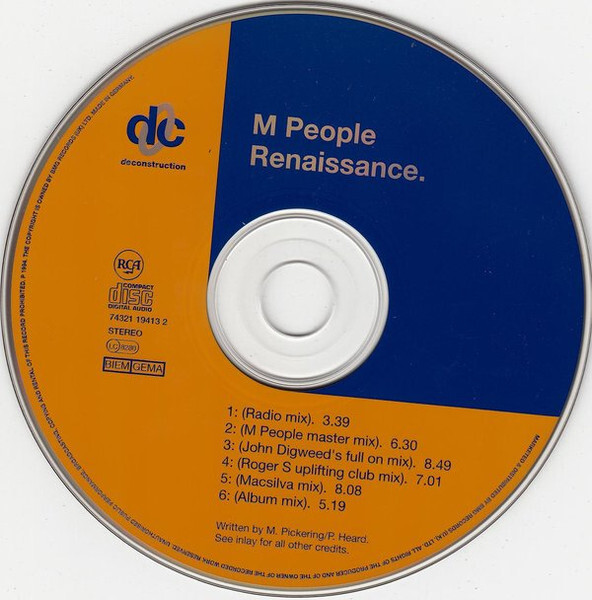M People Renaissance CD UK De Construction 1994 6 Track Radio Mix in ...