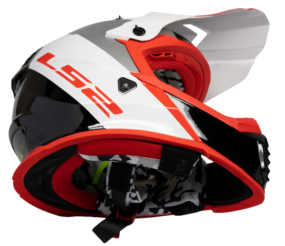 LS2 Offroad Gate Launch Full Face MX Motorcycle Helmet White/Red/Black ...