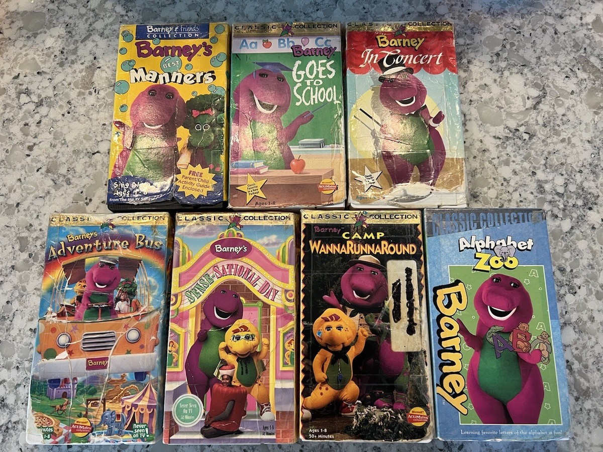 Barney Vhs Lot Home Lot Of 9 Barney Dinosaur VCR VHS Tapes Christmas