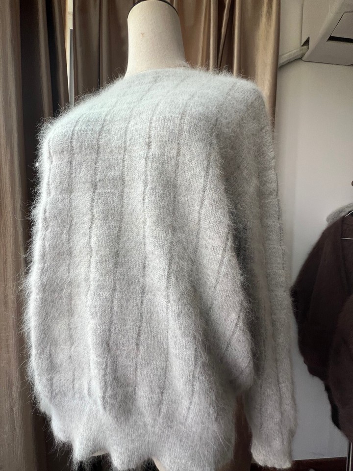 Angora Sweater Blended Jumper Fluffy Fuzzy Super Soft Pullover Side ...