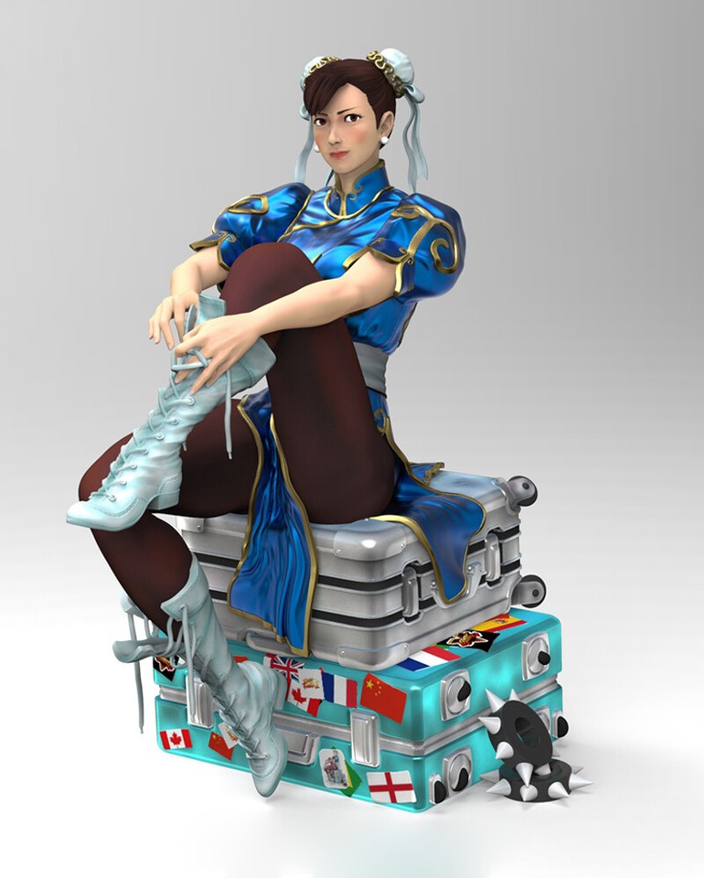 Chun Li 1/8 1/6 3D Print Figure Model Kit Unpainted Unassembled Garage ...