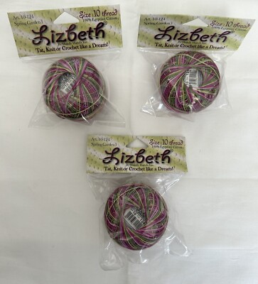 Lizbeth 100% Egyptian Cotton Crochet Thread Size 10 Color 124-Spring ...