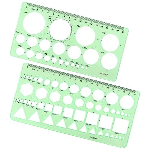 Circle Template Measuring Geometry Ruler Geometric Drawings Stencils ...