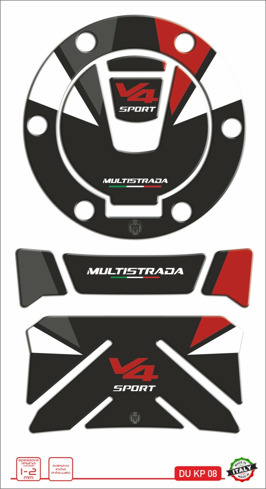 Sticker DUCATI Multistrada V4 S Sport Fuel Cap Tank Pad Keyless | eBay ...