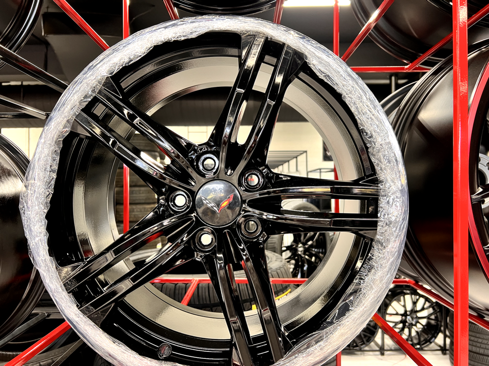18x8.5/19x10 Gloss Black Wheels SET Fit Camaro C6 Corvette - C6 C7 ...