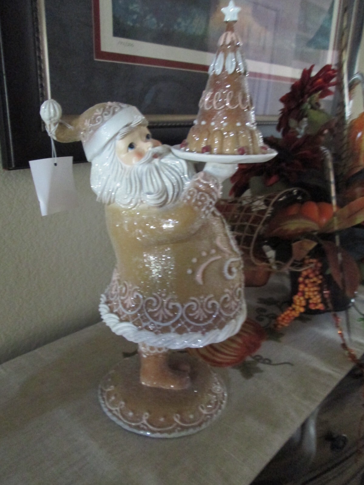 17" Gingerbread Santa with Desser Retro Vntg Style Christmas Figurine ...