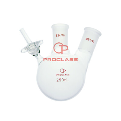 Laboratory Two necks Air Free Reaction Schlenk Flask with Glass spring ...