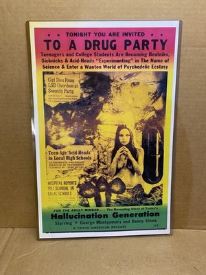 1967 Hallucination Generation Poster Drug Party George Montgomery Danny ...