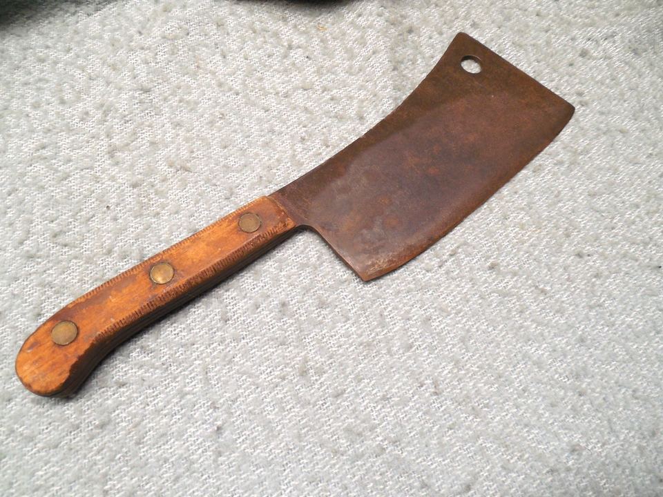 Antique Foster Bros 1138 Solid Steel Hog Splitter Meat Cleaver 8" Edge ...