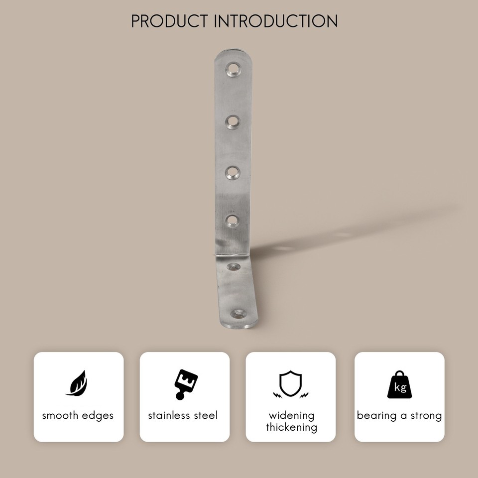 125x75mm L Shape Stainless Steel Shelf Corner Brace Angle Bracket ...