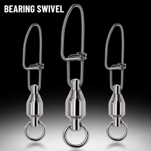 Fishing Accessories Bearing Swivel Oval Split Rings Snap Rolling Jig ...