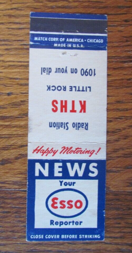ESSO GAS STATION MATCHBOOK COVER: KYHS RADIO STATION LITTLE ROCK, AR ...