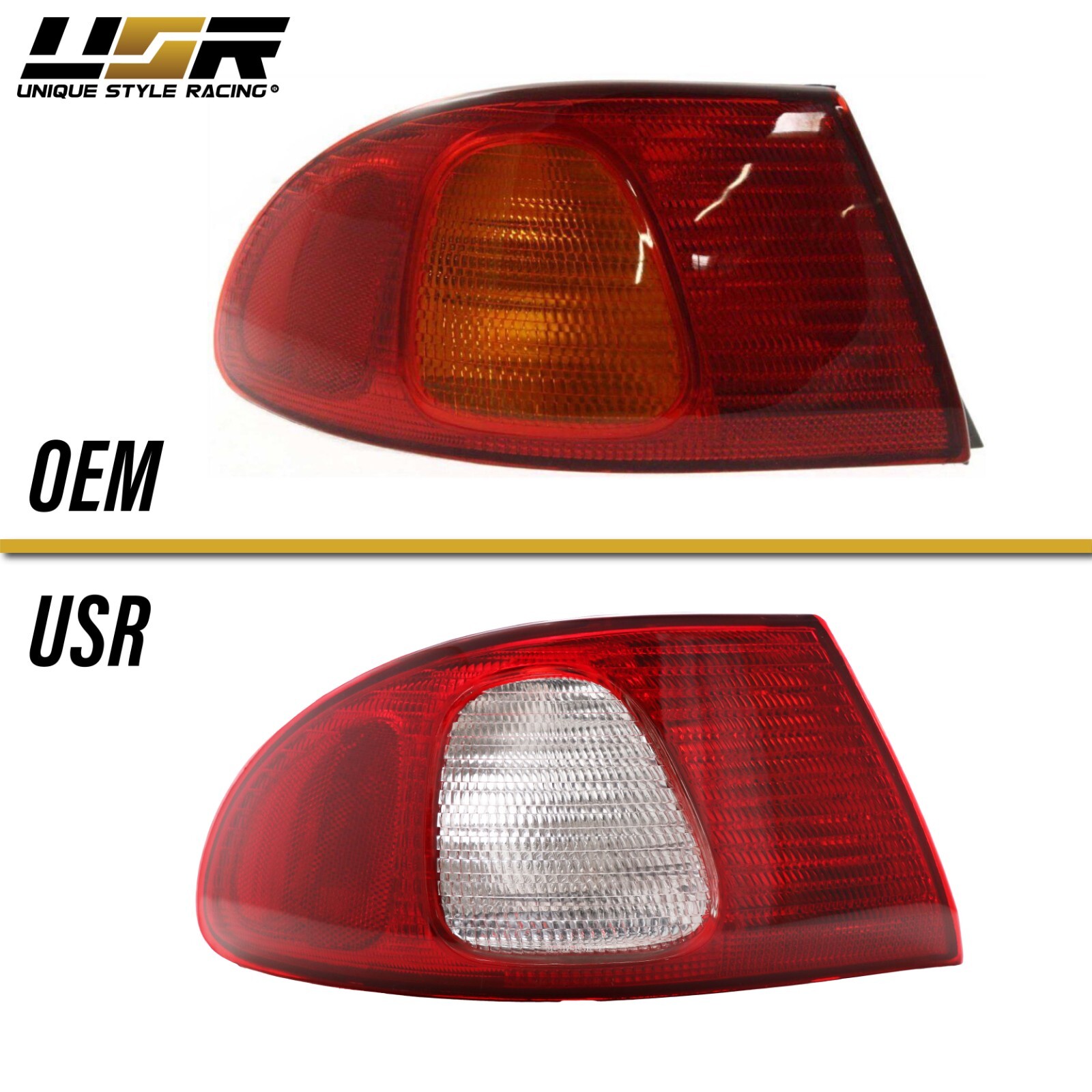 JDM Red / Clear Rear Outer Pair Rear Brake Tail Lights for 98-02 Toyota ...