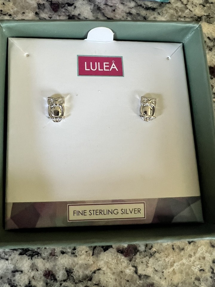 Lulea Fine Sterling Silver Owl Earrings | eBay