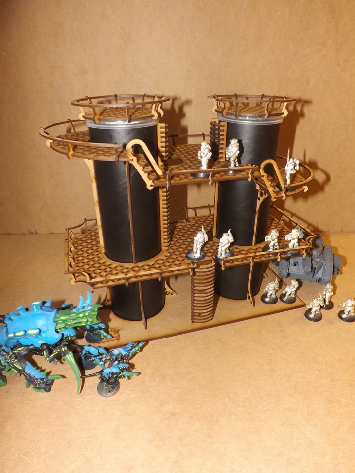 Dual Silos - scenery terrain wargame Infinity wargaming building table ...