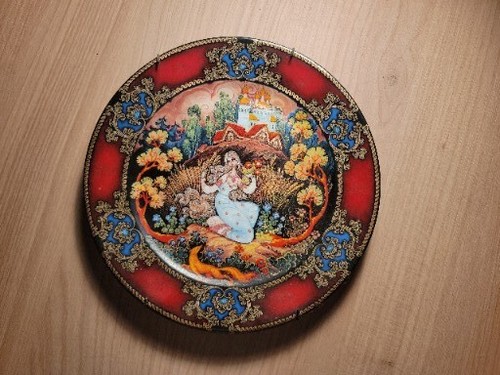 Vintage Russian Lacquer Plate 1993 Serge Devyatkin Floral 8" inch Round ...