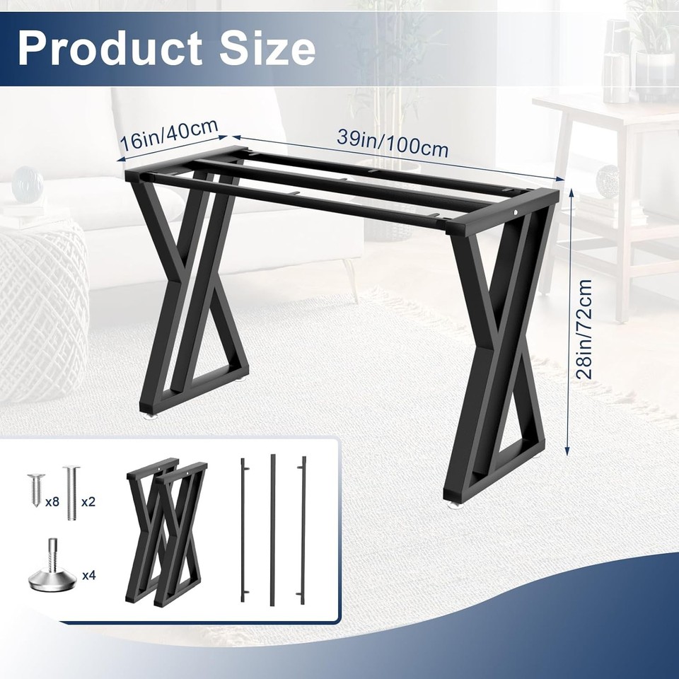 Metal Table Legs 28" High, Heavy Duty Industrial Desk Legs #R03 | eBay