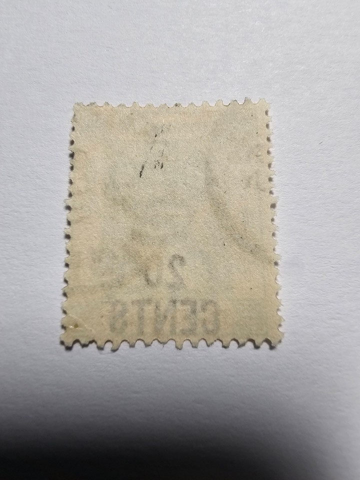 Hong Kong 1891, 20 cent over 30 cent, Chinese characters, yellowish ...