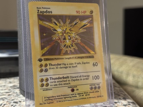 Pokémon TCG Zapdos 16/102 1st Edition Shadowless Holo Base Set Trading ...