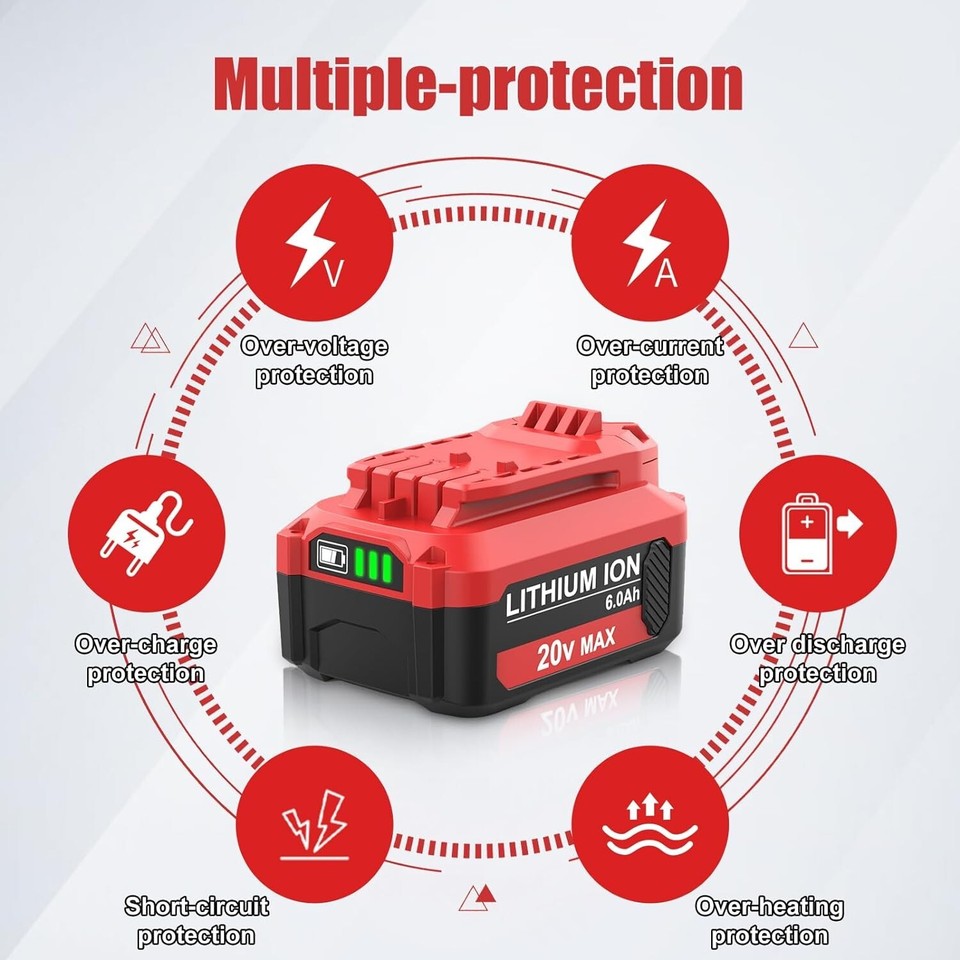 2Pack for Craftsman V20 Battery Lithium and Charger CMCB205 CMCB202 ...