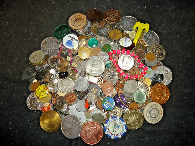JUNK DRAWER- COINS, EISENHOWER $, JEWELRY ,KENNEDY HALFS, TOKENS & JUNK ...