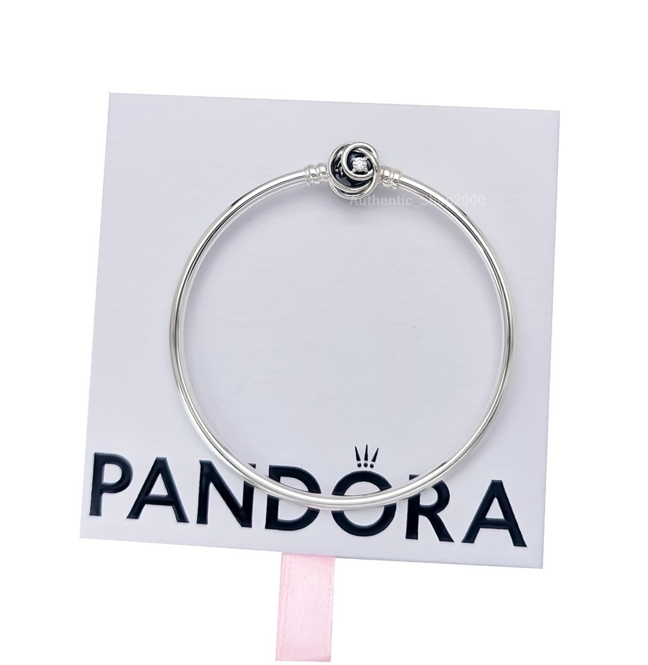New 100% Authentic PANDORA 925 Ale Encircled Clasp Bangle Bracelet ...