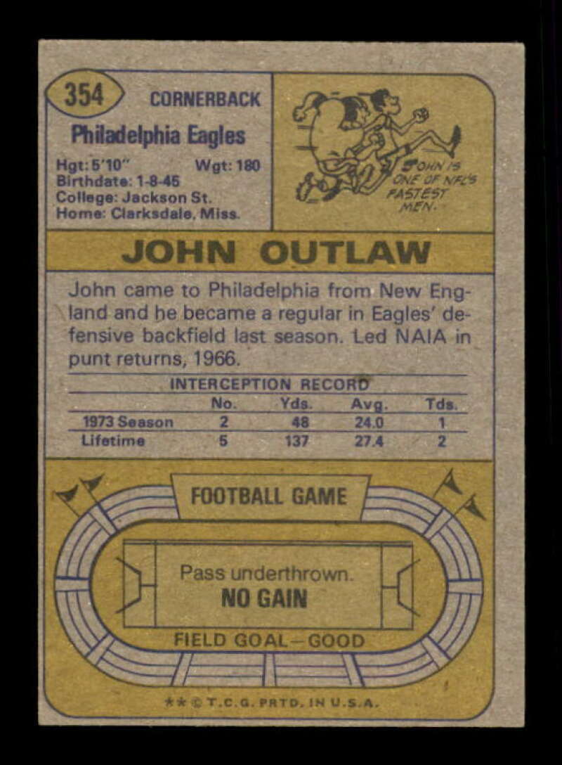 1974 Topps - #354 John Outlaw for sale online | eBay