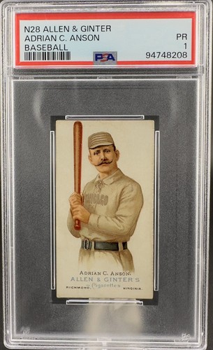 1888 N28 Allen & Ginter Cap Anson - PSA 1 - Poor - STUNNING Iconic Card ...
