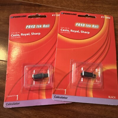NEW 2 PORELON 11202 PR40 BLACK INK ROLLER for Casio, Royal, Sharp ...