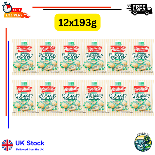 12x193g Maynards Bassetts Murray Mints Sweets Bag 193g | LONG EXPIRY ...