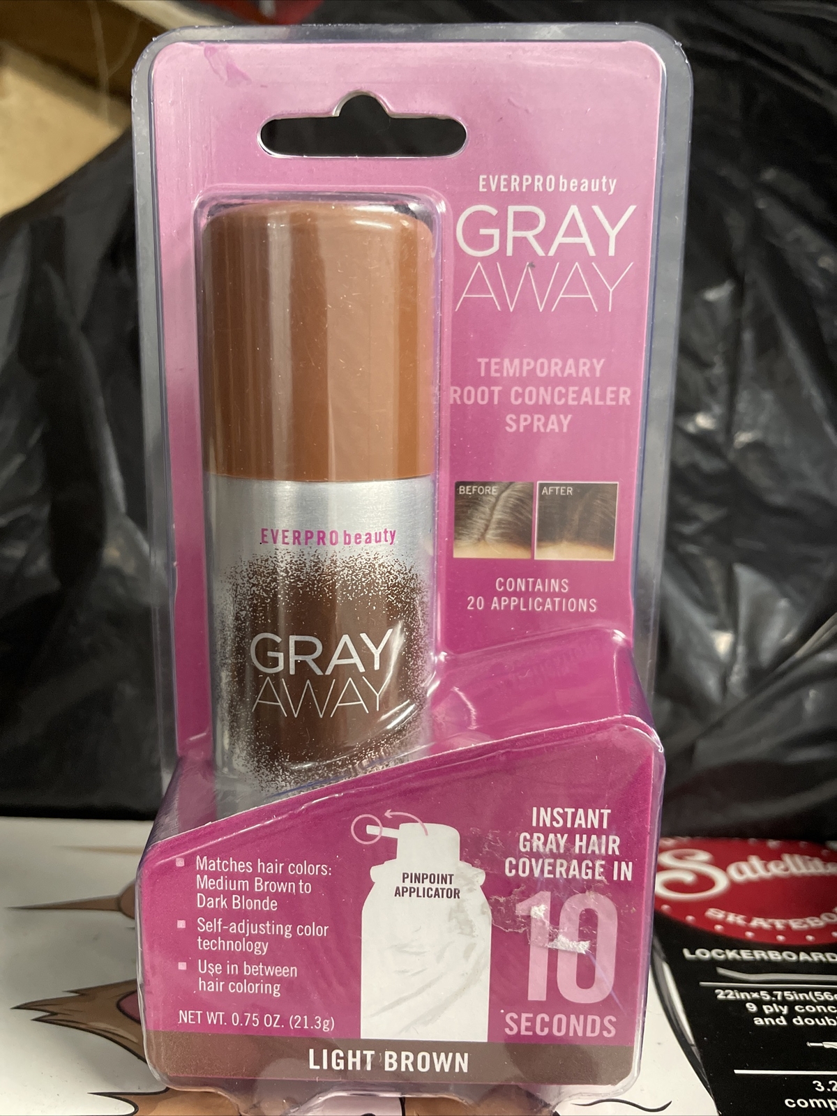 Everpro Gray Away Root Cover Up Spray 1.5oz Light Brown, Med Brown ...