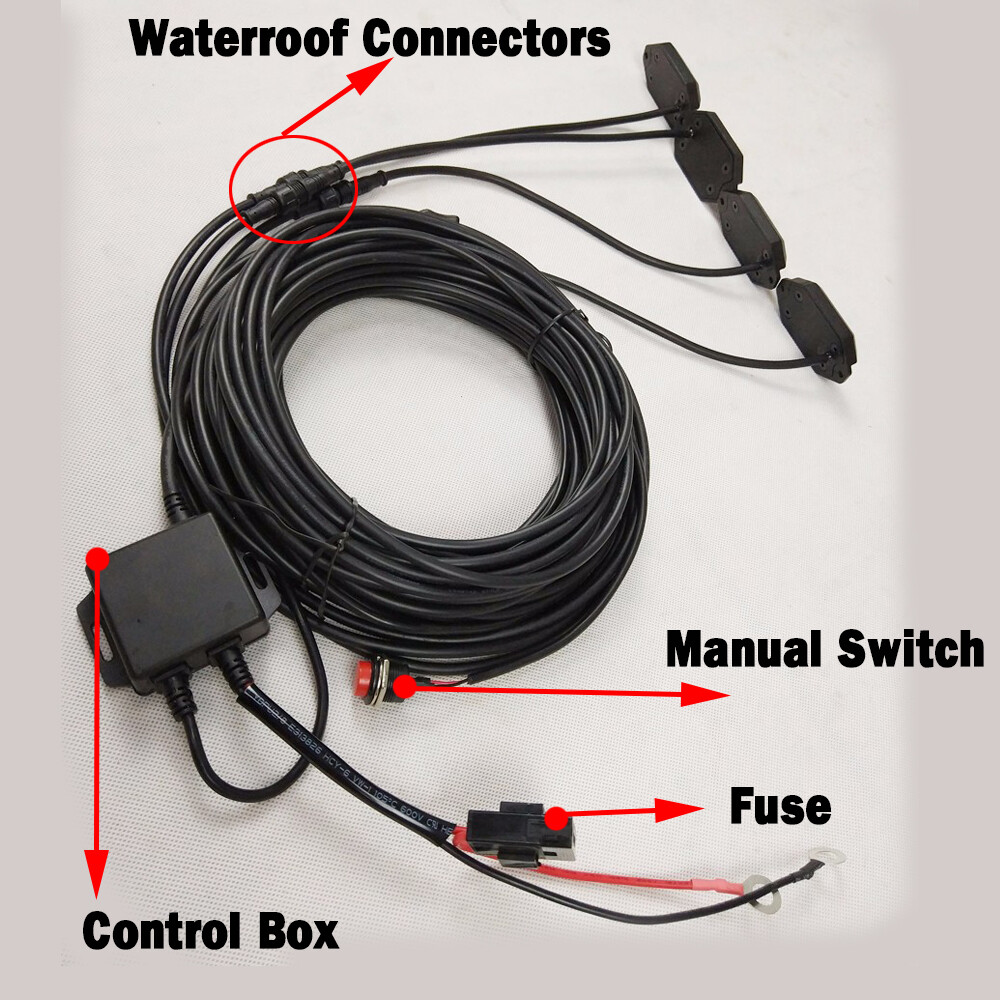 Set 4/6/8pcs Pods Off Road LED Rock Light & Wiring For Marine SUV Truck ...