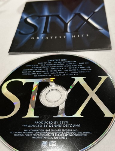 STYX CD Disc Only Greatest Hits Tested Liner Notes Incl. | eBay