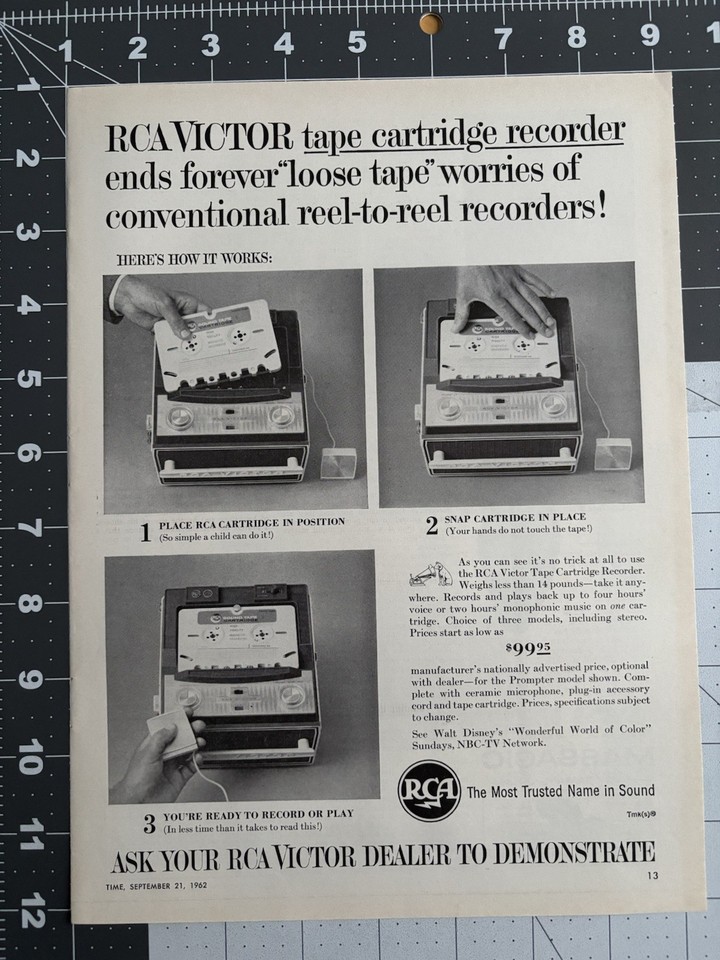 1962 RCA Tape Cartridge Recorder Original Vintage Advertisement Victor ...