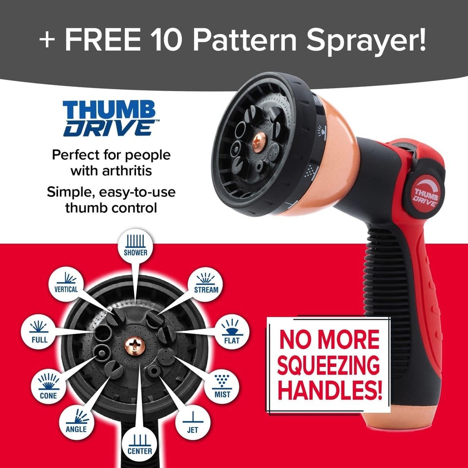 Pocket Hose Copper Head w/New Pocket Pivot Expandable Garden Hose 25 FT ...