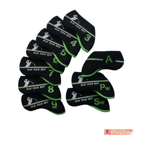Iron Club Covers 10pcs for Ping Callaway Titleist match Green/Black ...
