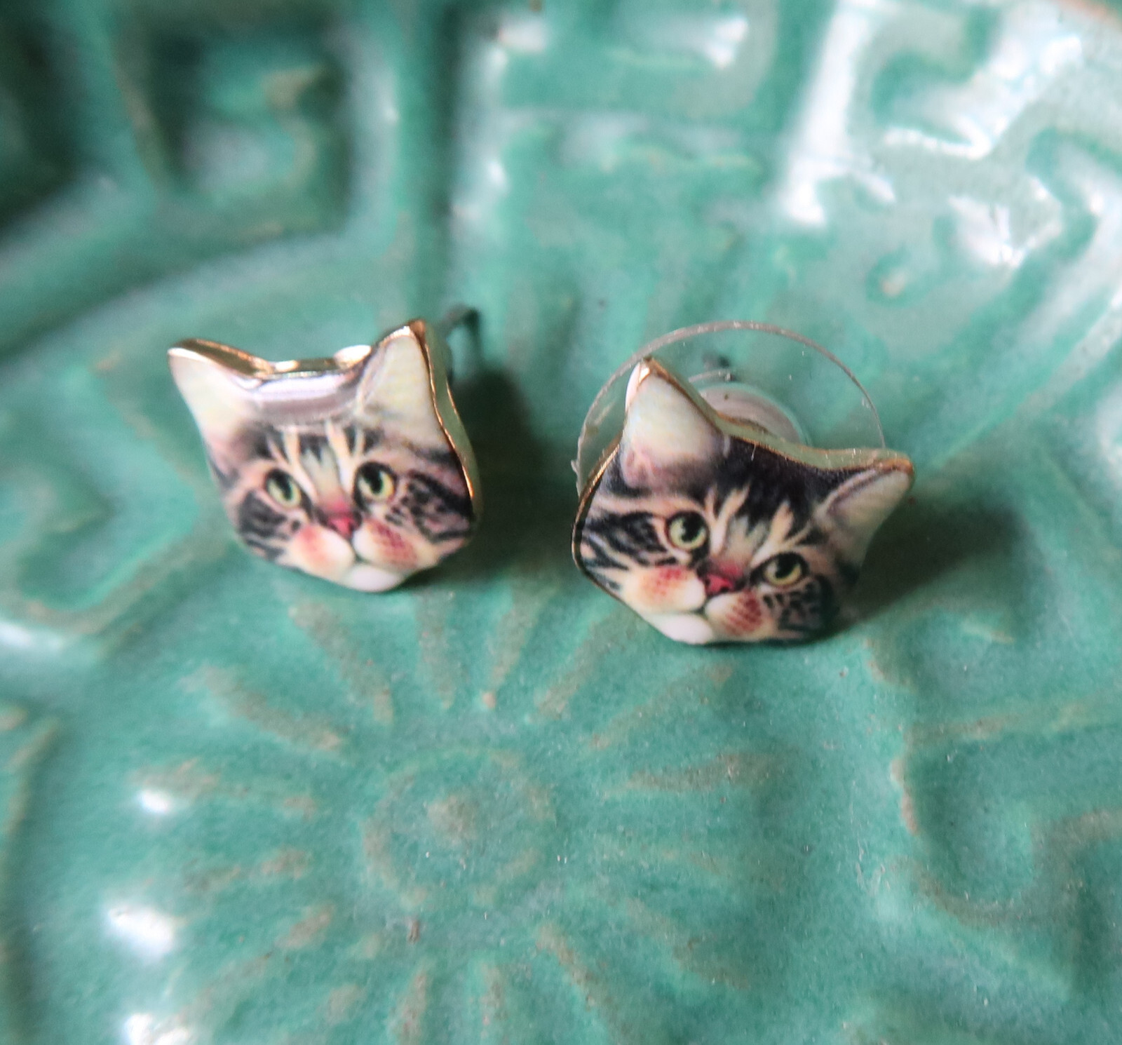 Vintage 10mm Wide Cat Stud Earrings | eBay