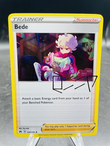 Pokemon Bede 124/159 Crown Zenith Signed Holo Rare NM | eBay