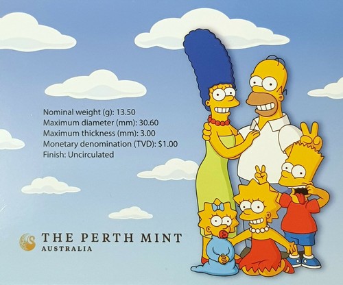 2019 The Simpsons Family Brilliant $1 coin RARE Limited Edition PNC UNC ...