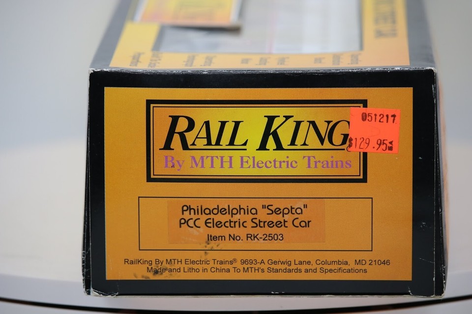 MTH RailKing Philadelphia PCC Electric Street Trolley Car RK-2503-OB ...