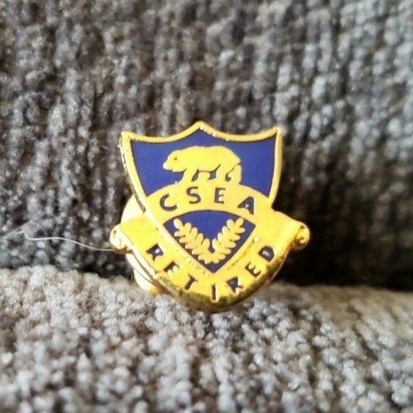 CSEA CALIFORNIA SCHOOL EMPLOYEES ASSOCIATION RETIRED 1/10 10K Lapel Pin ...