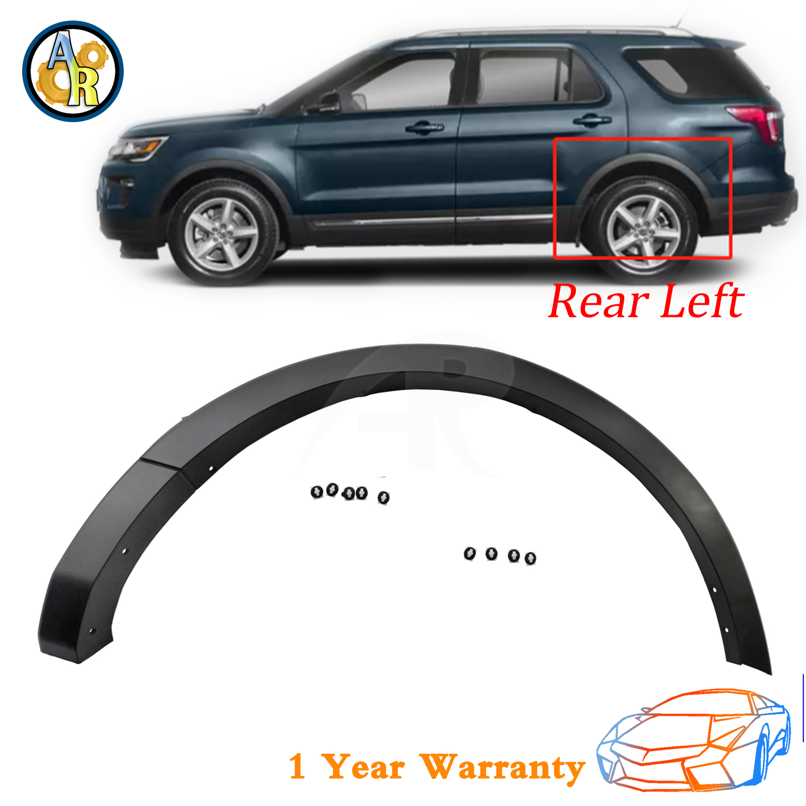 Rear Driver Left Side LH Fender Trim Molding For 2011-2019 Ford ...